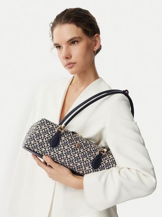 Tommy Hilfiger Handtasche Tommy Hilfiger Th Grace Shoulder Bag Jacquard AW0AW18752 Blau