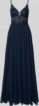 Jake*s Regular Fit Abendkleid mit floralem Spitzenbesatz