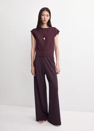 Mango Top maille boutons bordeaux - Femme - XS - MANGO