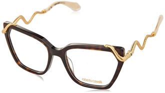 Roberto Cavalli VRC020M 0722 Avana Scura Lucida Eyewear Woman Acetate, Square, 55