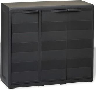 Generic Itca Garde Aufbewahrungskasten Mit 1 Einlegeböden, Außen Werkzeugschuppen, Kapazität Outdoor Garde, Garde Aufbewahrungsbehälter, Schrank D, Black, 97 