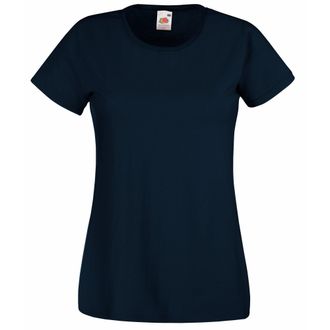 Fruit Of The Loom SS047 Damen-T-Shirt, V-Ausschnitt Gr. XL, Dunkles Marineblau