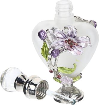 DOITOOL Vintage Emaillierte Glas parf&uuml;mflasche Handbemalt Dekorativer Duftbeh&auml;lter Nachf&uuml;llbar f&uuml;r &Auml;therische &Ouml;le Aroma und Parf&uuml;m Stilvolles Geschenk f&uuml;r Dam