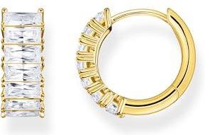 Thomas Sabo CR667-414-14 Cr&eacute;oles avec pierres blanches en argent sterling plaqu&eacute; or jaune 750 de qualit&eacute; sup&eacute;rieure, orn&eacute;es de 14 pierres de zircone blanches sert