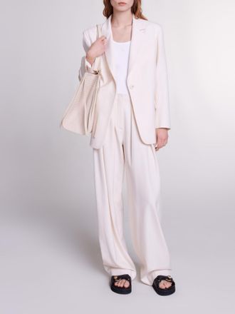Maje Veste De Tailleur - Blanc - Taille 38 - Maje