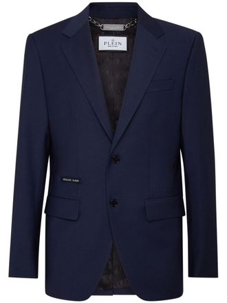 Philipp Plein blazer à design texturé - Bleu