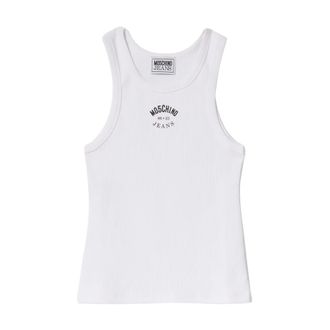 Moschino Wei&szlig;es Tanktop mit Logo - - Tops - Damen - Wei&szlig; - L