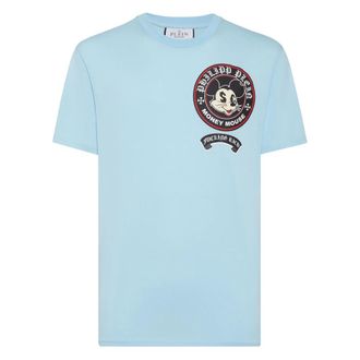 Philipp Plein Homme, Tops, Bleu, Taille: 4XL T-Shirt Col Rond