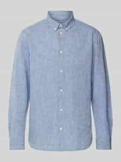 Knowledge Cotton Apparel Regular Fit Freizeithemd aus Baumwoll-Leinen-Mix