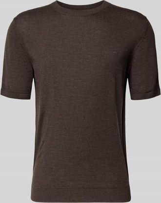 Fynch-Hatton Strick T-Shirt mit Rundhalsausschnitt und Label-Stitching