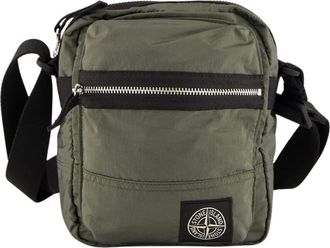 Stone Island Homme, Sacs, Vert, Taille: ONE Size Sacoche en Nylon Enduit Metal Econyl