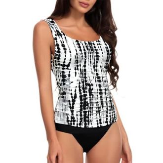 Generic Maillot de bain 170 tankini hauts pour femmes maillot de bain haut gainant maillot de bain haut sans bas maillots de bain grandes tailles, Noir, XXL