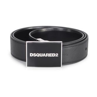 Dsquared2 Ceinture &agrave; boucle avec plaque logo - Homme - Accessoires - Noir - Taille: ONE Size