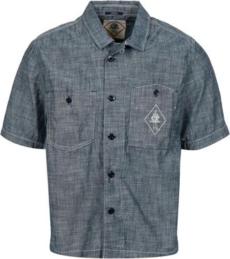 C.P. Company C.p. Company, Homme, Chemises, Bleu, Taille: M Chambray Short Sleeve Shirt