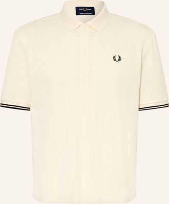 Fred Perry Strickhemd Slim Fit weiss