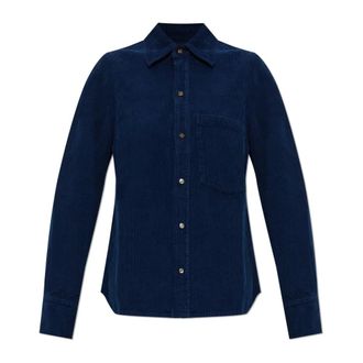 Victoria Beckham Cordhemd mit Tasche - - Blouses & Shirts - Damen - Blau - S