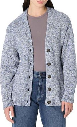 Amazon Essentials (Sélection de Demi) Cardigan Épais Boutonné Multicolore, Coupe Surdimensionnée Femme, Bleu Vif Chiné, XXS
