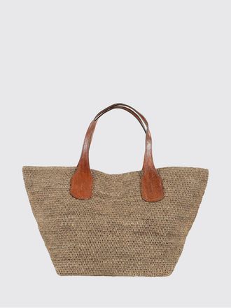 Ibeliv Grand sac cabas Tokyo II en raphia crochet&eacute; avec anses en cuir