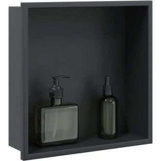 vidaXL Duschnische Mattschwarz 32x32x9 cm Edelstahl Vidaxl
