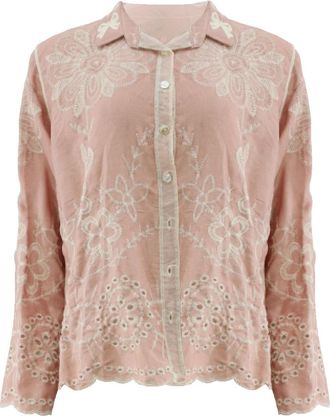 Apricot Floral Embroidered Blouse