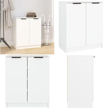 vidaXL Schuhschrank Weiß 59x35x70 cm Holzwerkstoff - Schuhschrank - Holzwerkstoff Möbel - Weißer Schuhschrank - Garderobe - Schuhregal - Home & Living