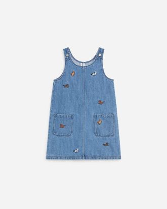 Arket Besticktes Denimkleid -Blau
