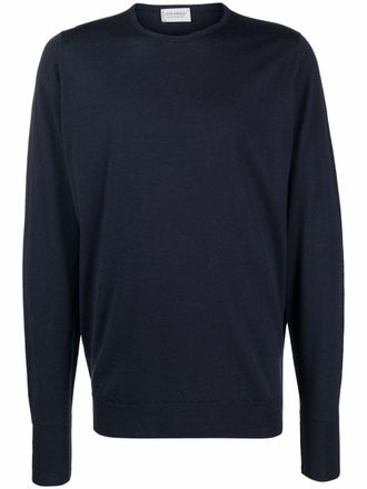 John Smedley pull Marcus &agrave; col rond - Bleu
