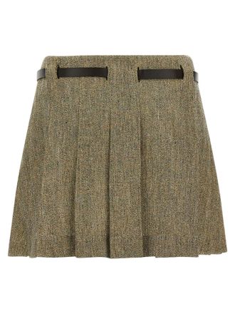 Ferragamo Womens Multicolor Linen Long Skirt