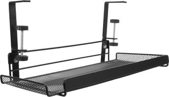 Artibetter Klemmbare Untertischablage aus Kohlenstoffstahl Gro&szlig;er Aufbewahrungskorb und Kabelmanagement Organizer f&uuml;r Schreibtisch Verstellbar Schwarz Kabelhalte