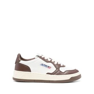 Autry Baskets en Cuir Marron/Blanc &agrave; Lacets - Femme - Chaussures - Brun - Taille: 35 EU