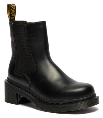 Dr. Martens Chelseaboots DR. MARTENS Alderstone, Damen, Gr. 39, schwarz, Leder, Basic, Schuhe Chelseaboots, Stiefelette, Boots mit Blockabsatz