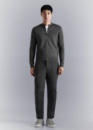 Mango Cardigan confort en maille extensible gris fonc&eacute; - Homme - XXL - MANGO MAN