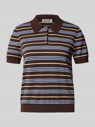 Review Regular Fit Polo-Strickshirt mit Streifenmuster