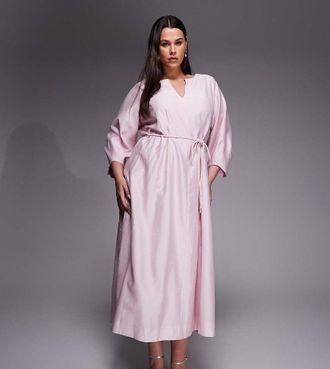 Forever New Midikleid in Rosa mit Ziernaht