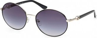 Guess Lunettes de soleil rondes en m&eacute;tal - unisex - Accessoires - Noir - Taille: 56 MM