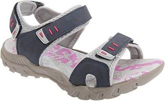 PDQ Sandales de sport PDQ pour femme en faux nubuck avec fermeture Velcro, bleu marine/gris - - bleu marine/gris, 6 UK