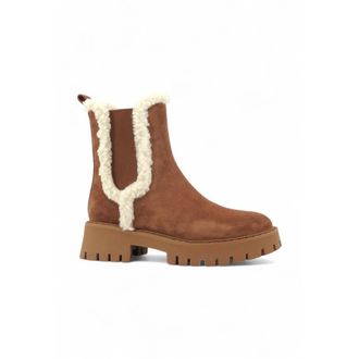 Michael Kors Asher Stiefel aus Wildleder und Kunstshearling - - Shoes - Damen - Braun - 36 EU