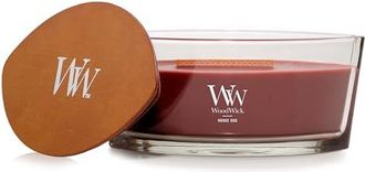 Woodwick Bougie parfumée WoodWick avec mèche crépitante | Bougie Ellipse Rouge Oud | Bougies à combustion longue : Jusquà 50 heures de combustion | Le cadeau p