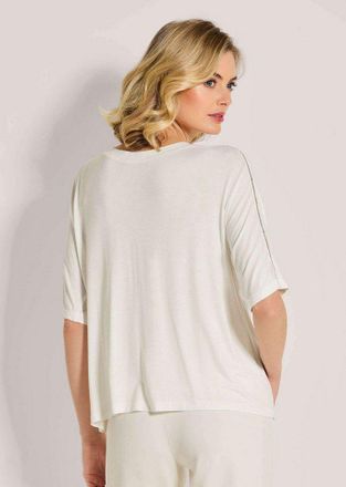 Madeleine Kurzarmshirt V-Shirt mit Strass-Akzenten