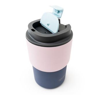 Asobu Ultimate Edelstahl-Keramik-Innenbeschichtung Kaffeetasse mit doppelwandiger Kupferauskleidung, 340 ml, Rosa