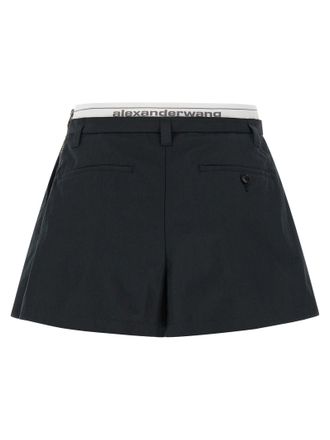 Alexander Wang Logo-Band High-Waisted Shorts - Black