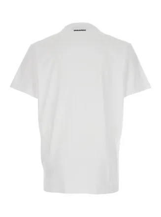 Dsquared2 Mens White Logo Cotton T-Shirt T-Shirts And Polos