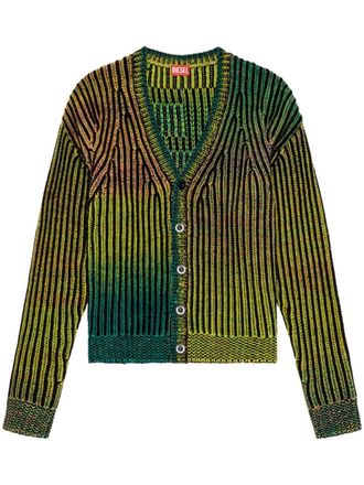 Diesel cardigan Oakland &agrave; design nervur&eacute; - Vert