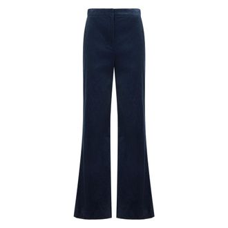 Veronica Beard Pantalon large en velours c&ocirc;tel&eacute; Holt - Femme - Pantalons - Bleu - Taille: 42 FR