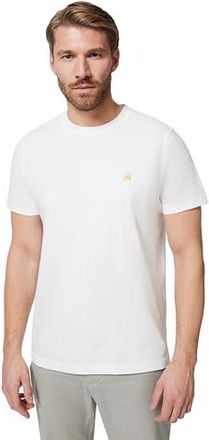 Brooks Brothers T-Shirt &agrave; Manches Courtes en Coton avec Logo et col Rond pour Homme, Blanc, Taille L