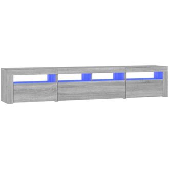 vidaXL Vidaxl - TV-Schrank mit LED-Leuchten Grau Sonoma 210x35x40 cm