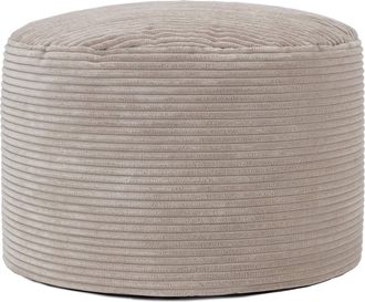 Icon Brand Milano Hocker, Beige, Flauschiger Cord Stoff, Sitzsack Cord, Sitzpuff Hocker mit F&uuml;llung, Fu&szlig;hocker f&uuml;r das Wohnzimmer, Deko Wohnzimmer