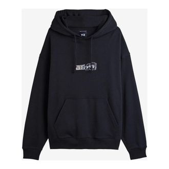 Yohji Yamamoto Brushed Terry GFX Hoodie - - Sweatshirts & Hoodies - Herren - Schwarzk - S