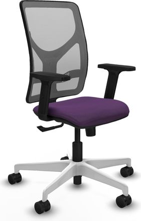 Piqueras y Crespo B&uuml;rostuhl mit verstellbaren Armlehnen, h&ouml;henverstellbare Lendenwirbelst&uuml;tze, ausgestattet mit 3 Positionen und Schneideschaum, Grau/Violett