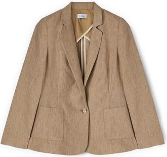 Motivi Femme, Vestes, Beige, Taille: 46 FR Blazer Crois&eacute; en M&eacute;lange de Lin